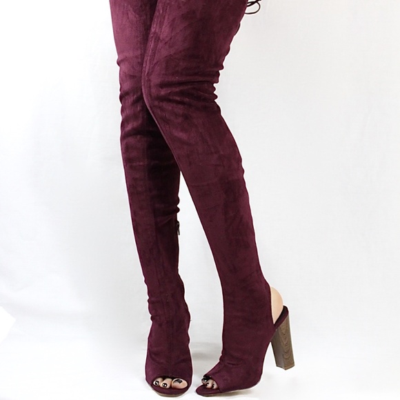 Shoe Republic LA | Shoes | Open Toe Cut Out Over The Knee Thigh High ...